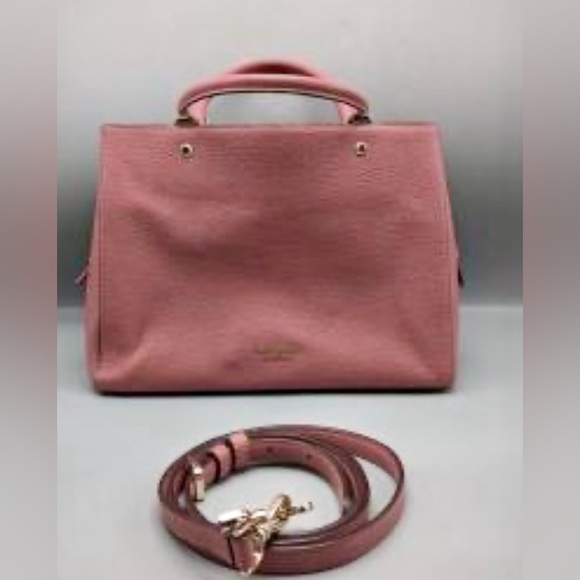 kate spade | Bags | Authentic Kate Spade Mauve Pebbled Leather Leila ...